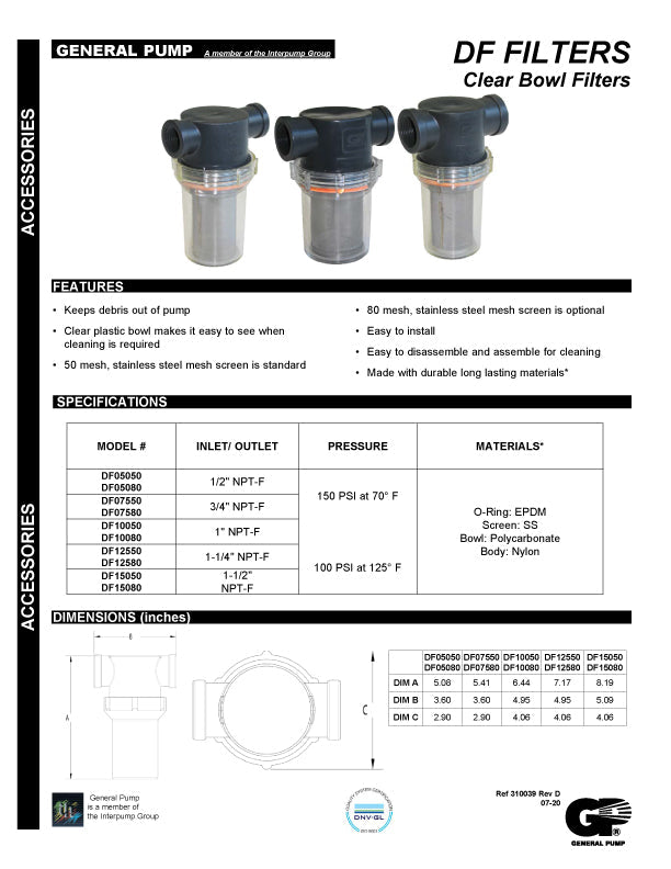 General Pump Water Filters - Clear Bowl Design – Pressure Wash Parts ...